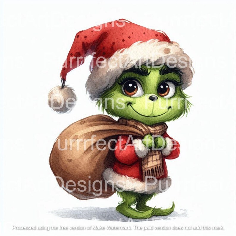 10 Cute Grinch Clip Art, Digital Art Download - Etsy