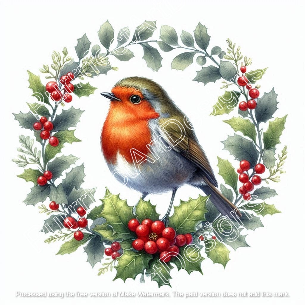 10 Beautiful Robin Flower Wreaths Clip Art, Digital Art Download - Etsy