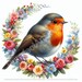 10 Beautiful Robin Flower Wreaths Clip Art, Digital Art Download - Etsy