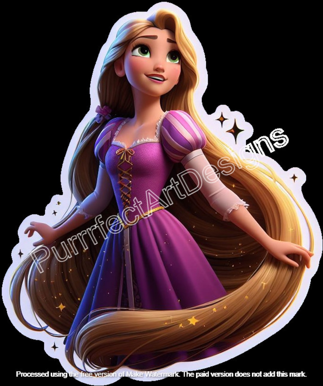 5 Beautiful Rapunzel Clip Art, Digital Art Download - Etsy