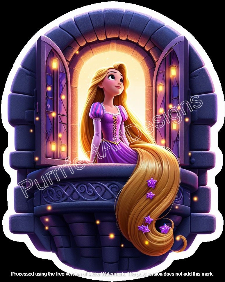 5 Beautiful Rapunzel Clip Art, Digital Art Download - Etsy