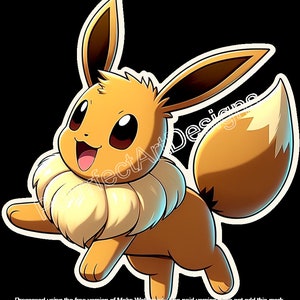 10 Cute Eevee Clip Art, Digital Art Download - Etsy