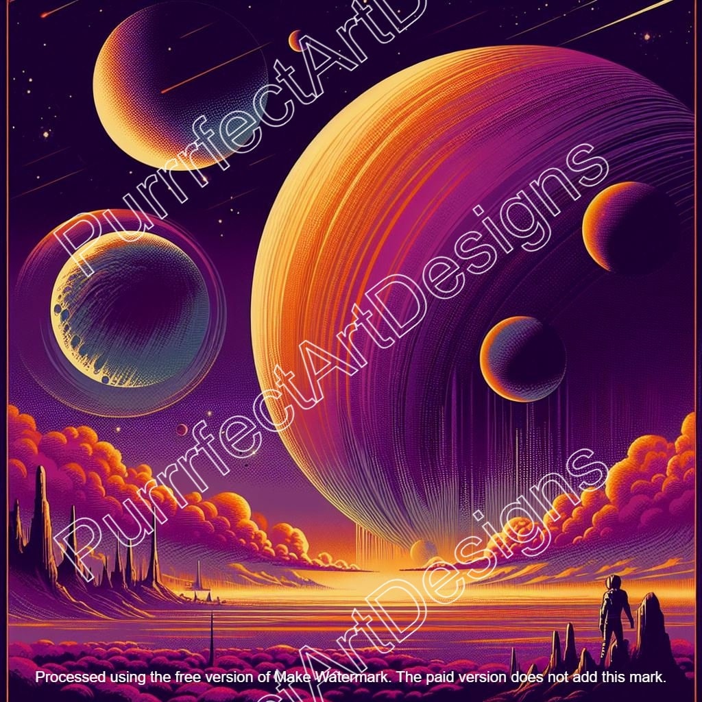 5 Stunning Alien Planet Poster Clip Art, Digital Art Download - Etsy