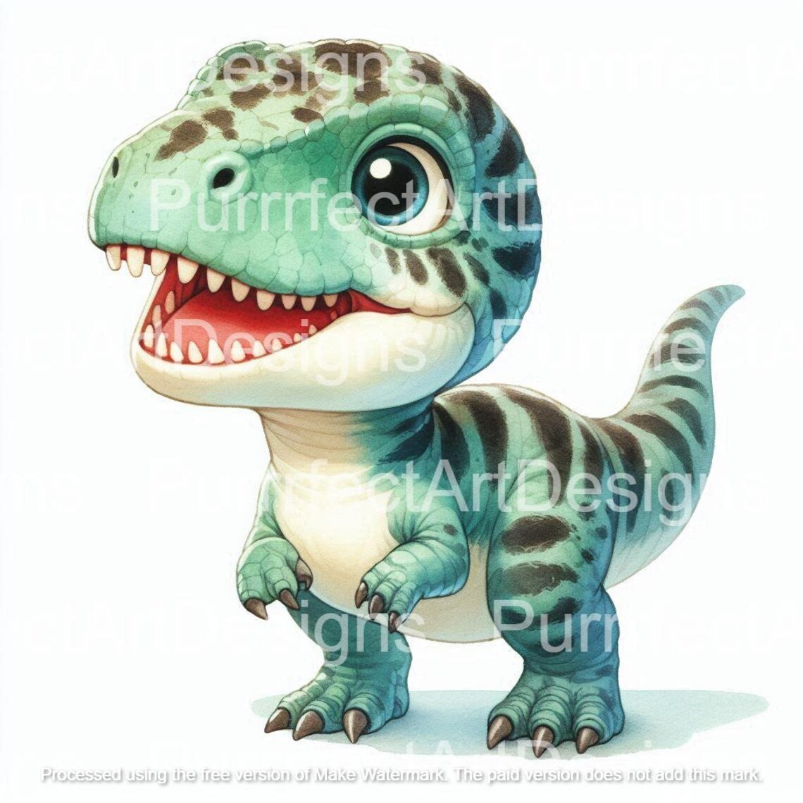 5 Cute Dinosaurs Clip Art, Digital Art Download - Etsy