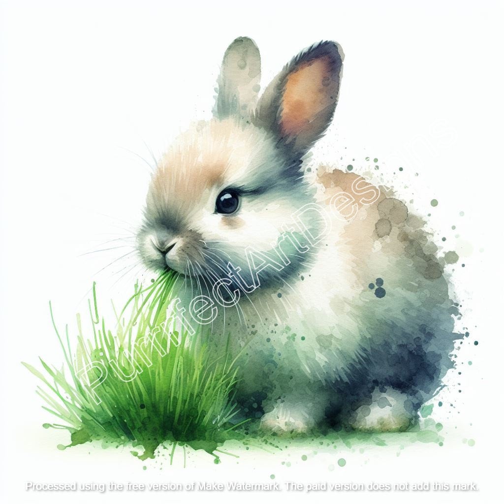 5 Cute Bunny Eating Grass Clip Art, Digital Art Download - Etsy