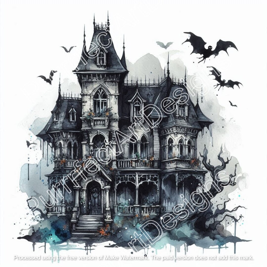 10 Scary Haunted House Clip Art, Digital Art Download - Etsy