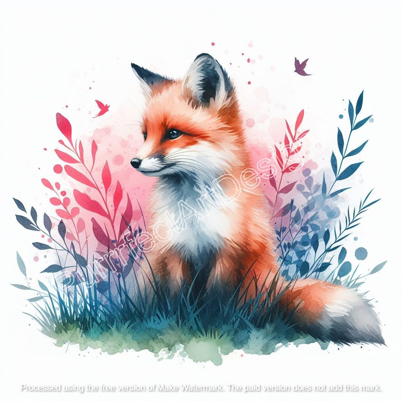5 Cute Fox Sat in Grass Clip Arts, Digital Art Download - Etsy