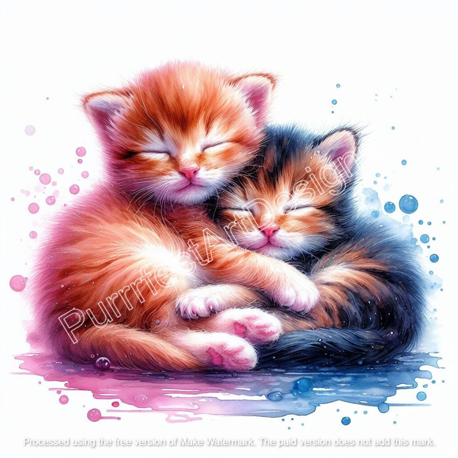 5 Cute Cuddling Kittens Clip Art, Digital Art Download - Etsy
