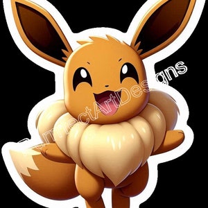 10 Cute Eevee Clip Art, Digital Art Download - Etsy