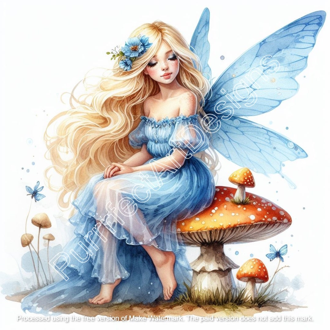 5 Beautiful Blonde Fairies Clip Art, Digital Art Download - Etsy