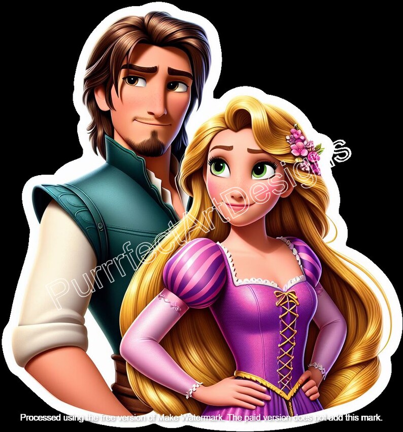 5 Beautiful Rapunzel Clip Art, Digital Art Download - Etsy