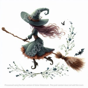 10 Spooky Witch Clip Art, Digital Art Download - Etsy