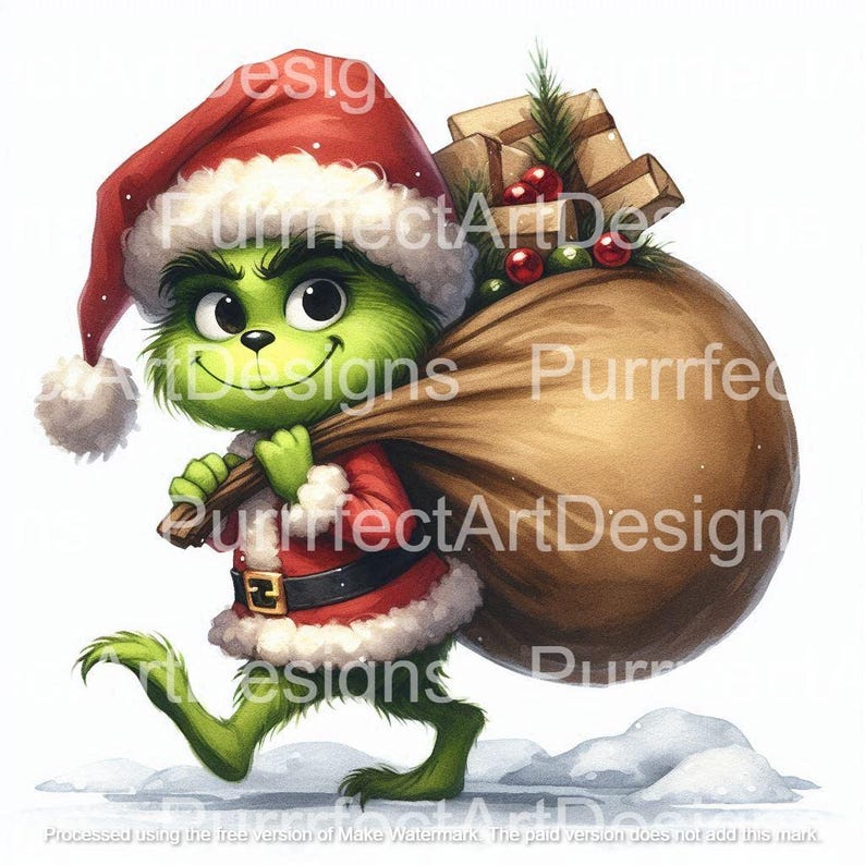 10 Cute Grinch Clip Art, Digital Art Download - Etsy