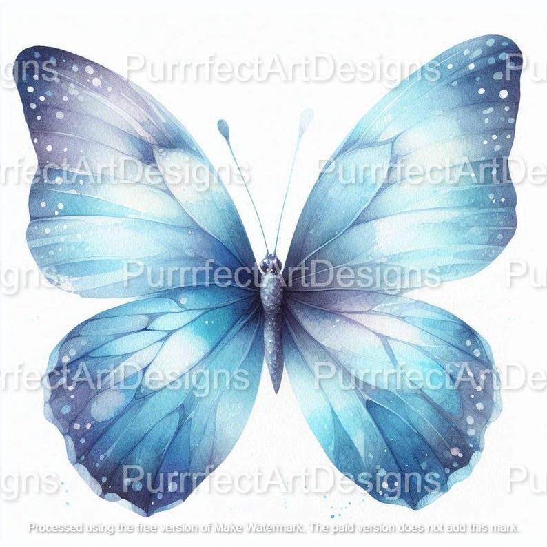 5 Stunning Baby Blue Butterfly Clip Art, Digital Art Download - Etsy