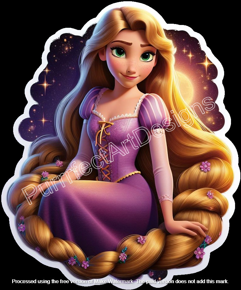 5 Beautiful Rapunzel Clip Art, Digital Art Download - Etsy