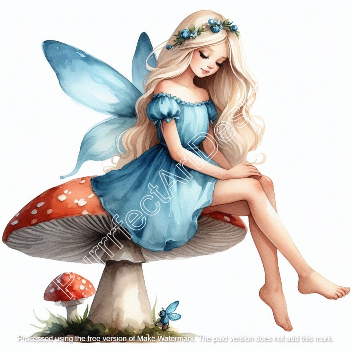 5 Beautiful Blonde Fairies Clip Art, Digital Art Download - Etsy