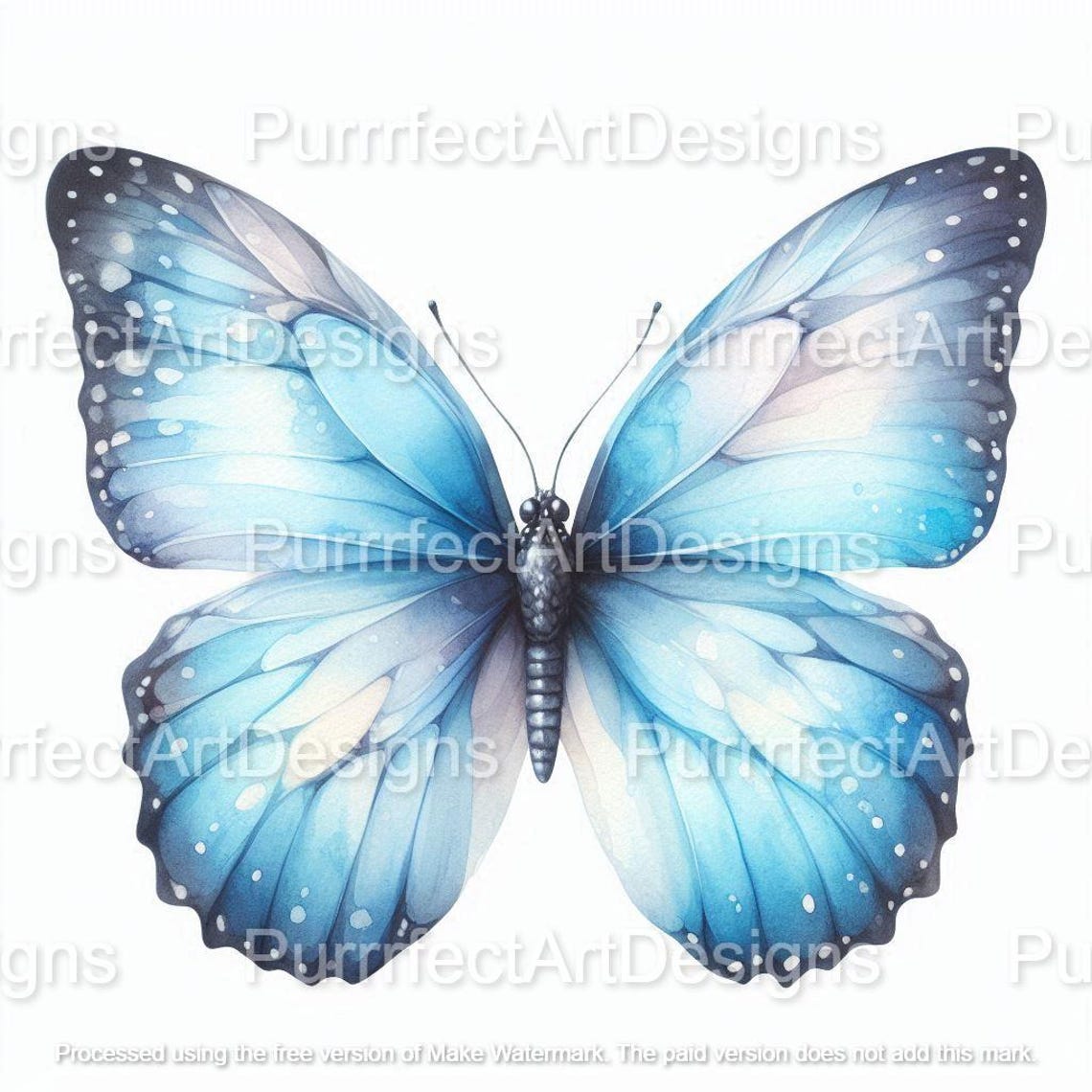 5 Stunning Baby Blue Butterfly Clip Art, Digital Art Download - Etsy
