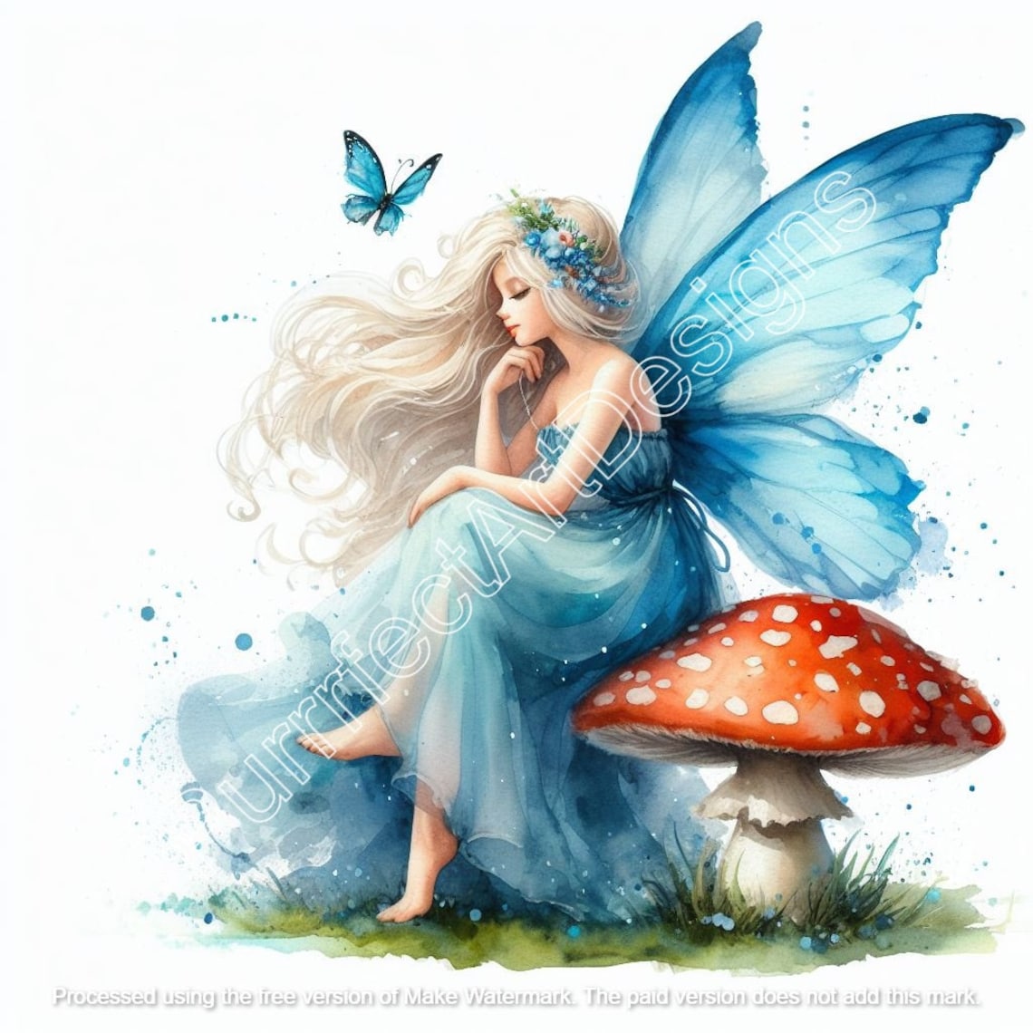 5 Beautiful Blonde Fairies Clip Art, Digital Art Download - Etsy