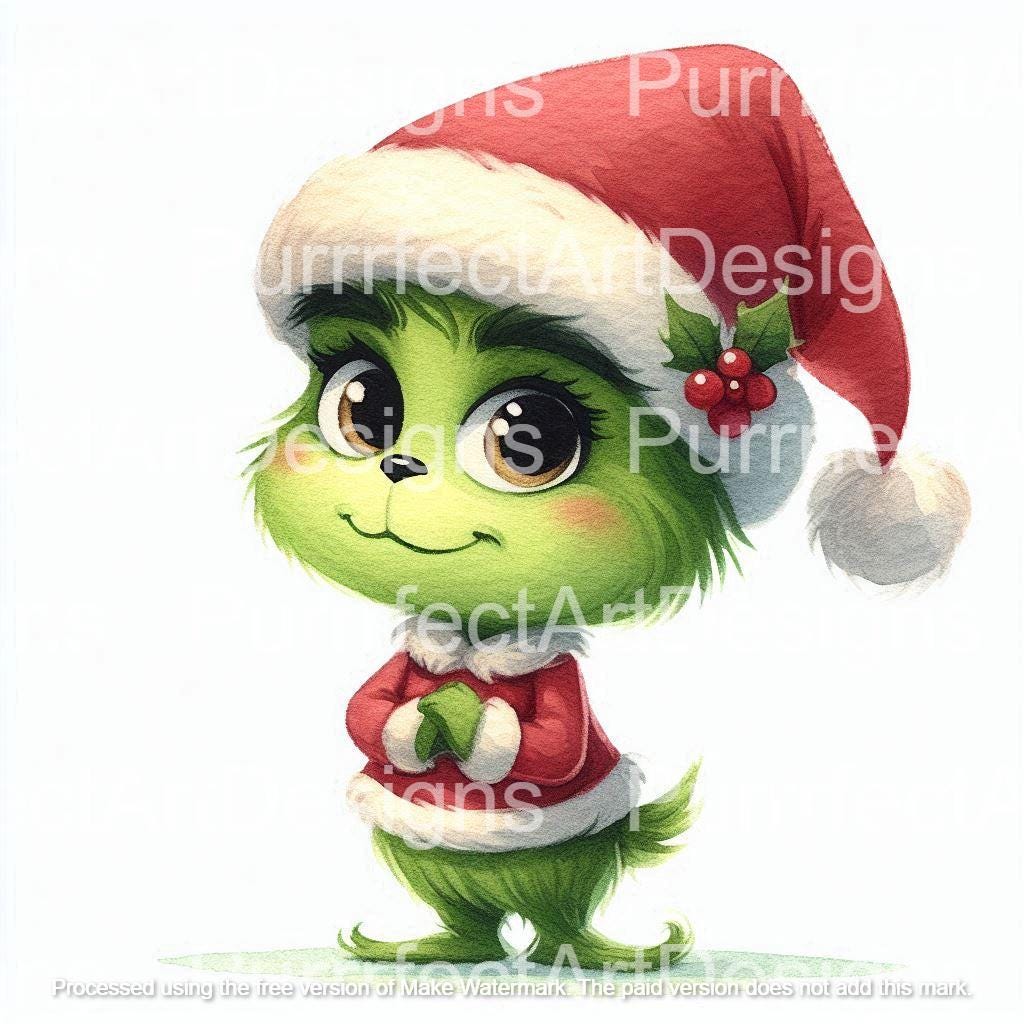 10 Cute Grinch Clip Art, Digital Art Download - Etsy