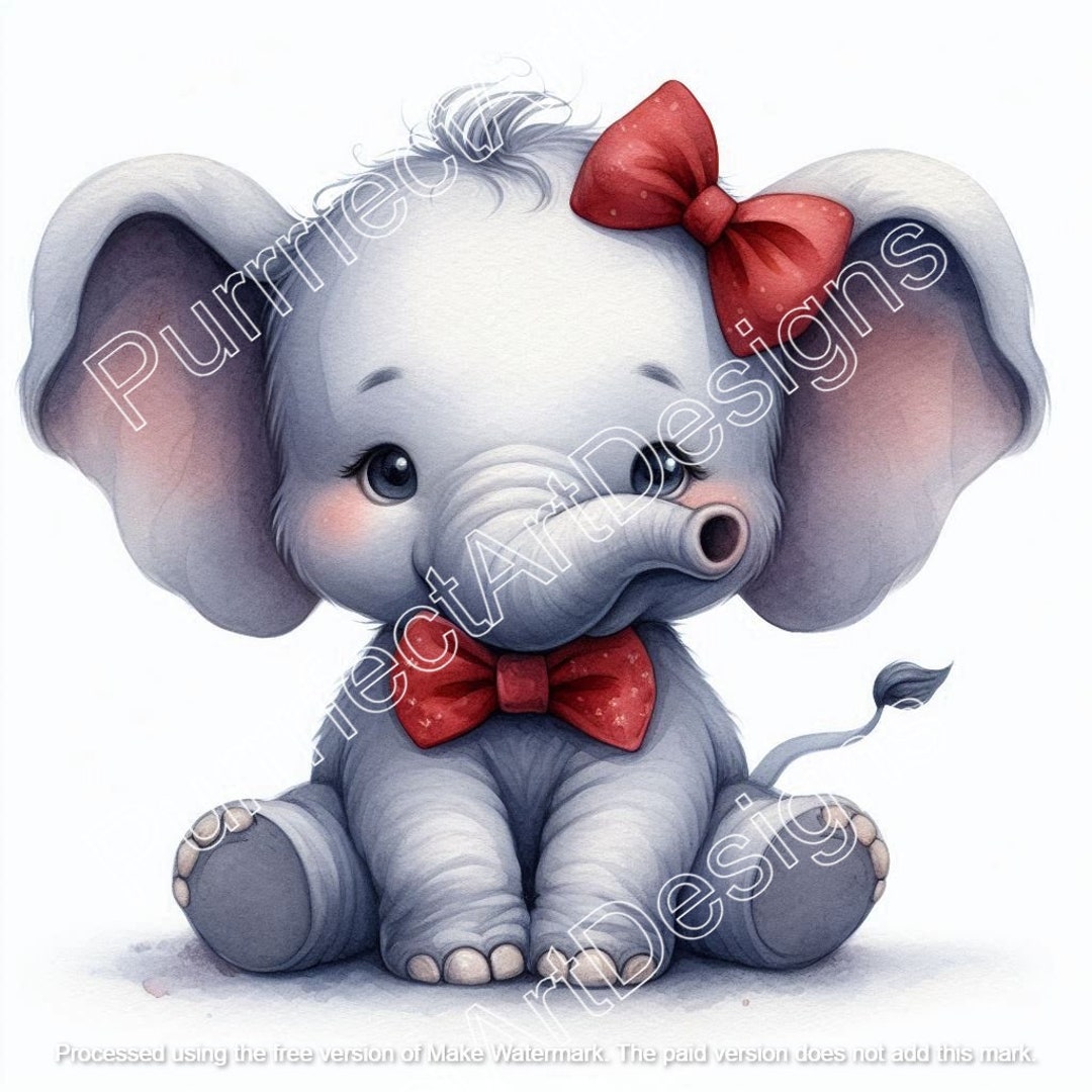 10 Cute Elephant Clip Art, Digital Art Download - Etsy