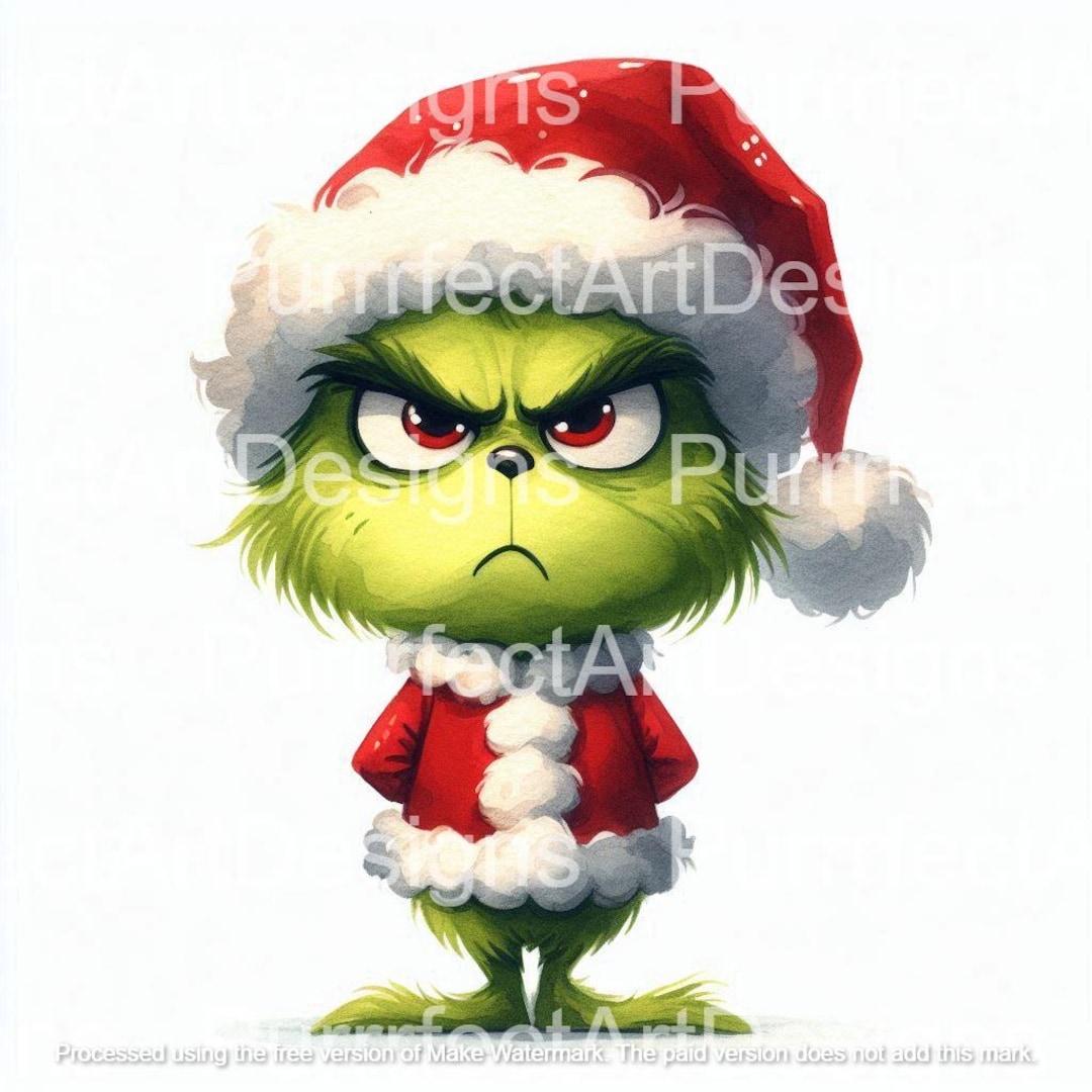 10 Cute Grumpy Grinch Clip Art, Digital Art Download - Etsy