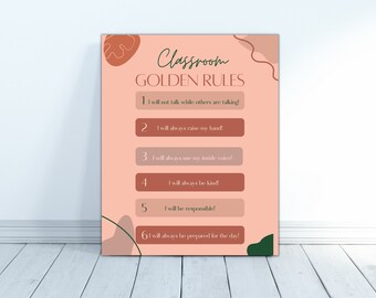 Classroom Golden Rules Poster - Etsy