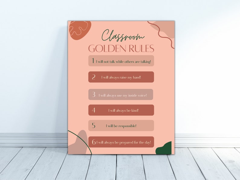 Classroom Golden Rules - Etsy