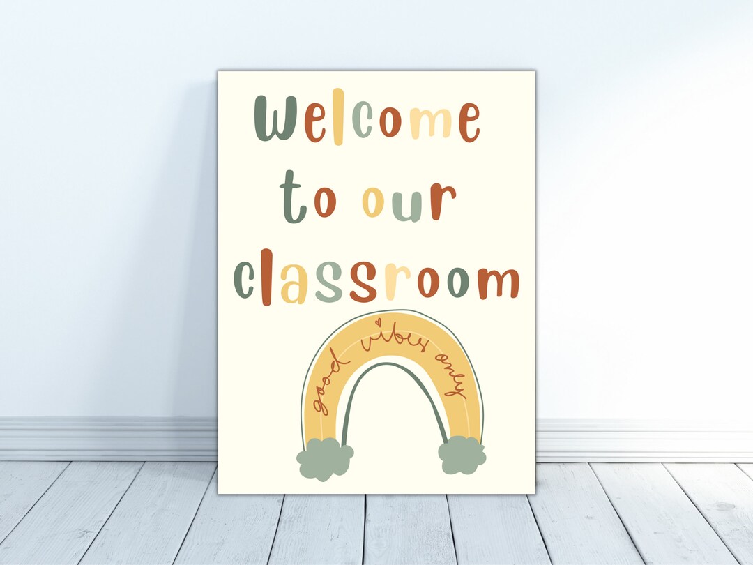 Rainbow Welcome to Our Classroom - Etsy