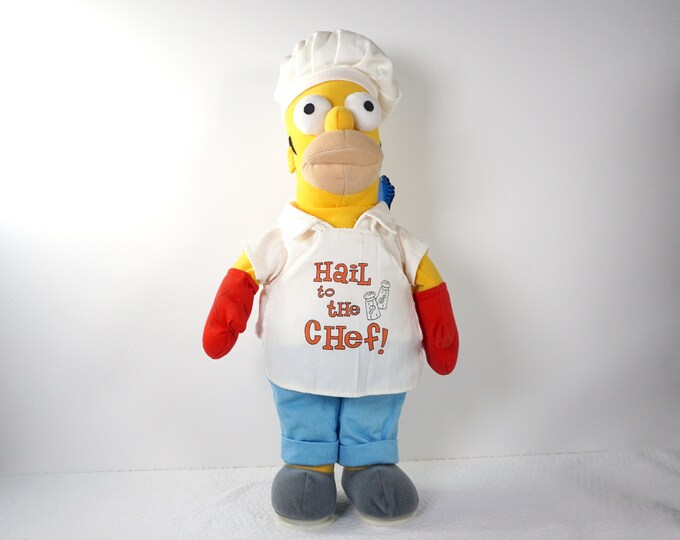 Homer Simpson Chef Plush Doll - Etsy