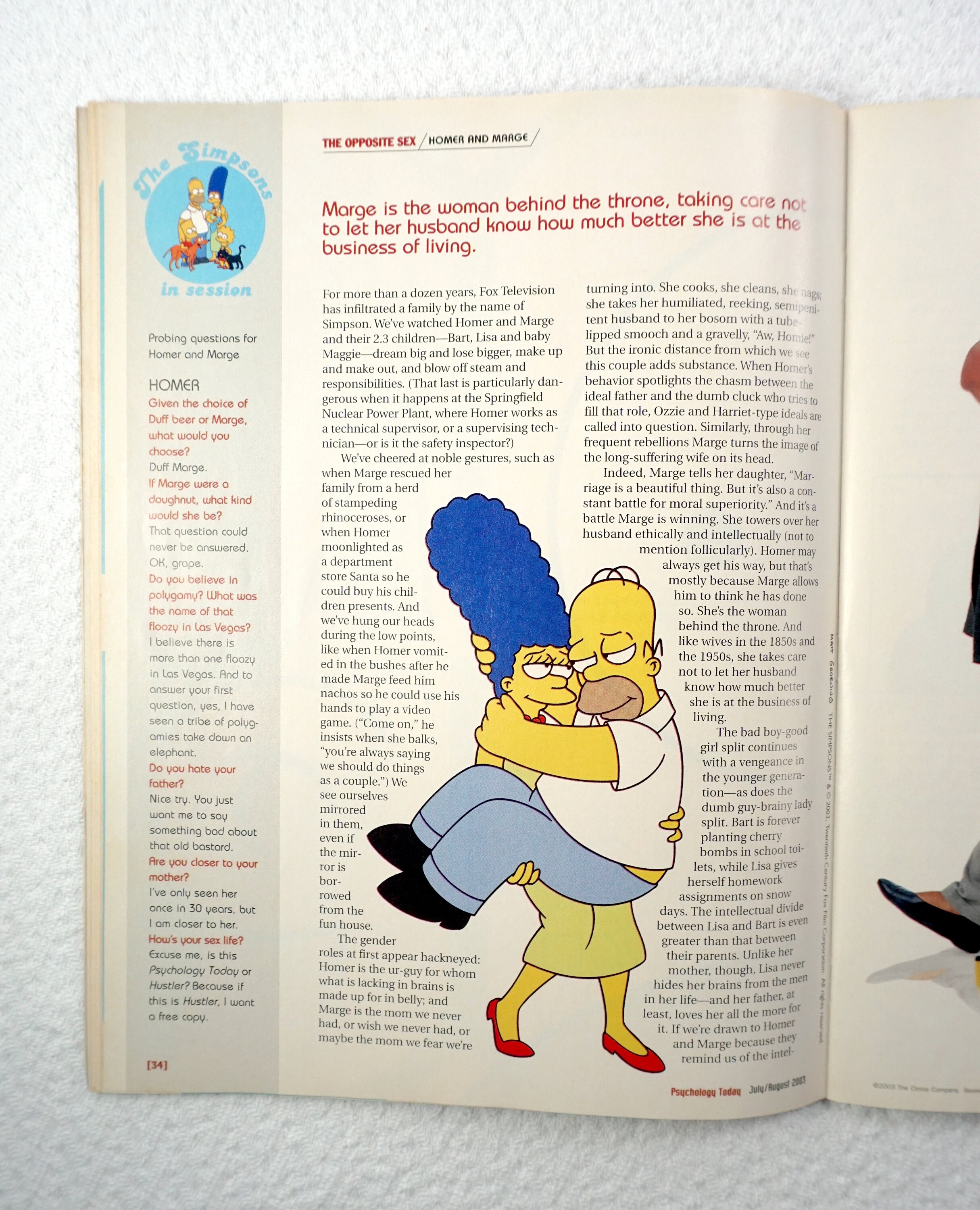 Psychology Today Magazine July 2003 Featuring Homer Simpson - Etsy