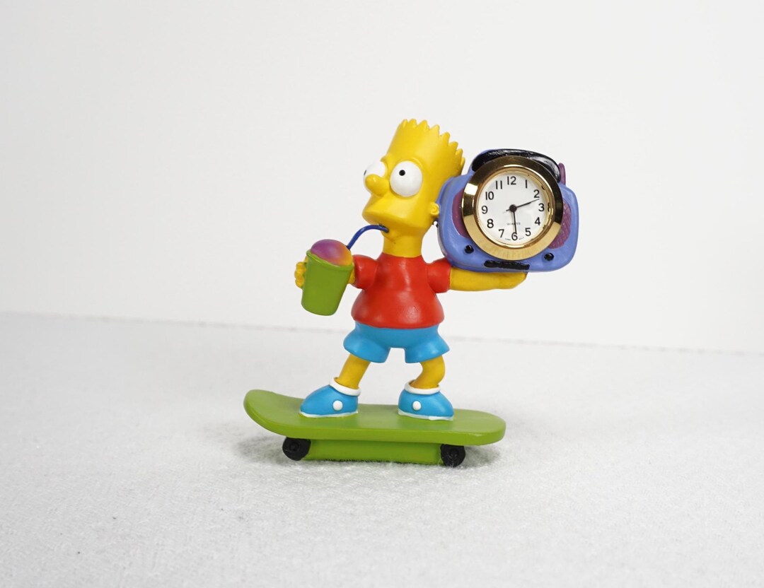 Bart Simpson Mini Clock Skateboarding - Etsy