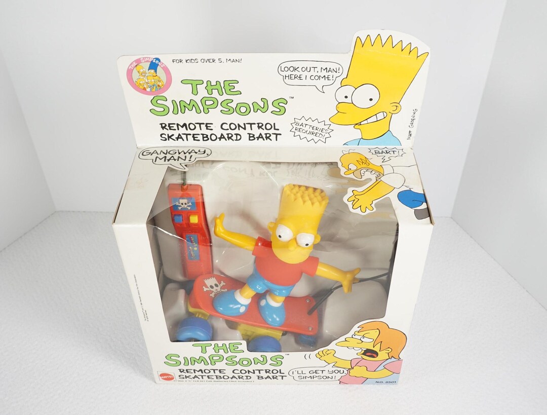 Bart Simpson Remote Control Skateboard Mattel 1990 - Etsy