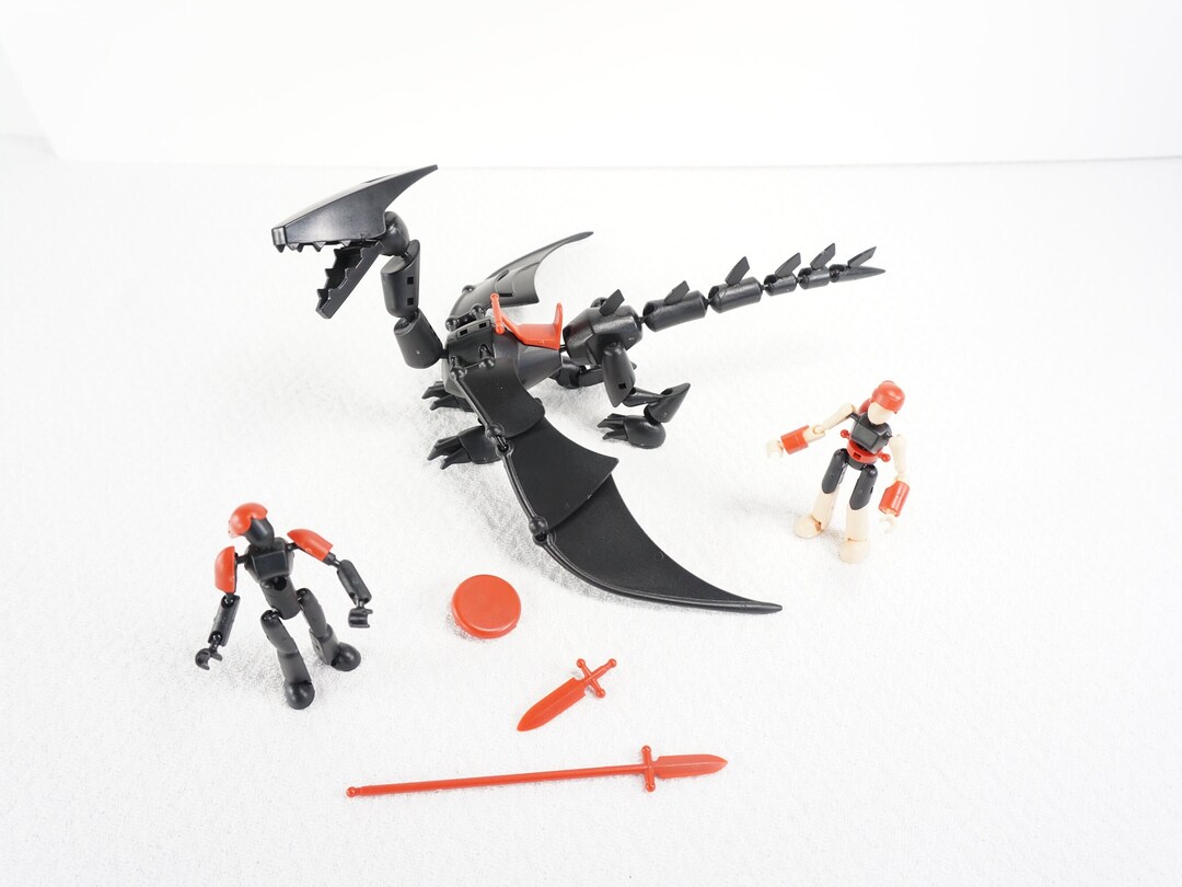 Stikfas Dragon and Two Female Warriors - Etsy