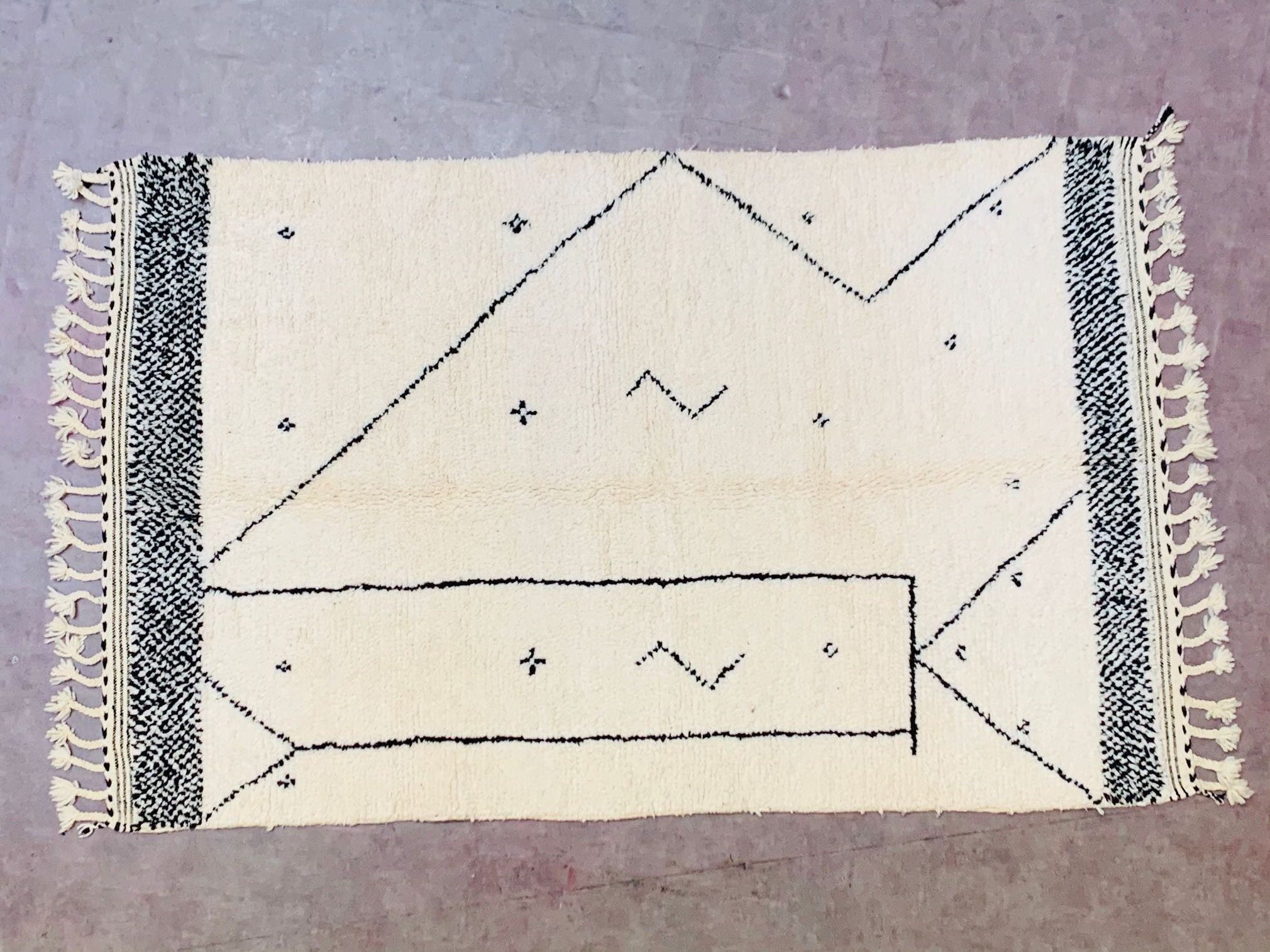 Modern Ben Ourain Carpet 5x8 Moroccan Rug Berber Carpet | Etsy