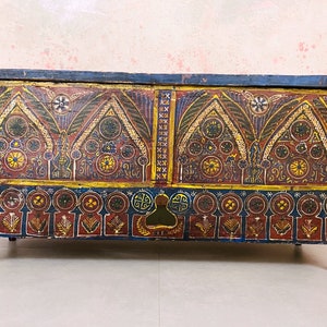 Moroccan Wood Trunk Dark - Handcrafted Moroccan Chest - Berber Wooden ...