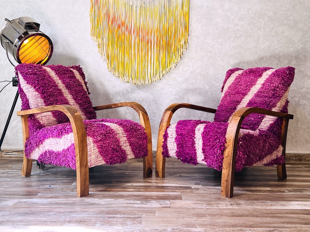 Set of 2 Mid Century Armchair Retro Lounge Chair Modern Chair Relax ...