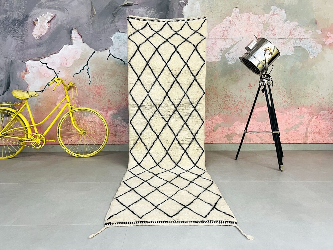 Tappeto di lana 2,7 FT x 9,2 FT, tappeto Mrirt Morocco - Tappeto ...