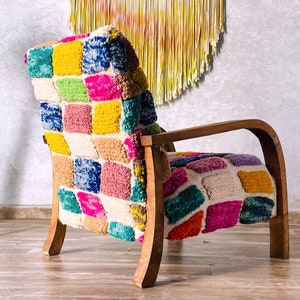 Moroccan Lounge Chair - Handcrafted Moroccan Colors - Mid-century ...