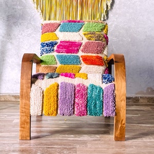 Custom Moroccan Lounge Chair - Custom Handcrafted Moroccan Colors - Mid ...