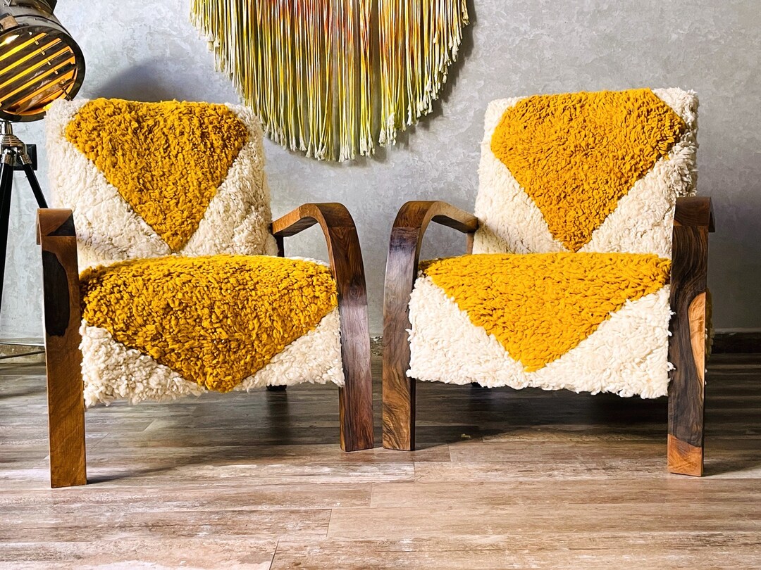 Set of 2 Mid Century Armchair Retro Lounge Chair Modern Chair Relax ...