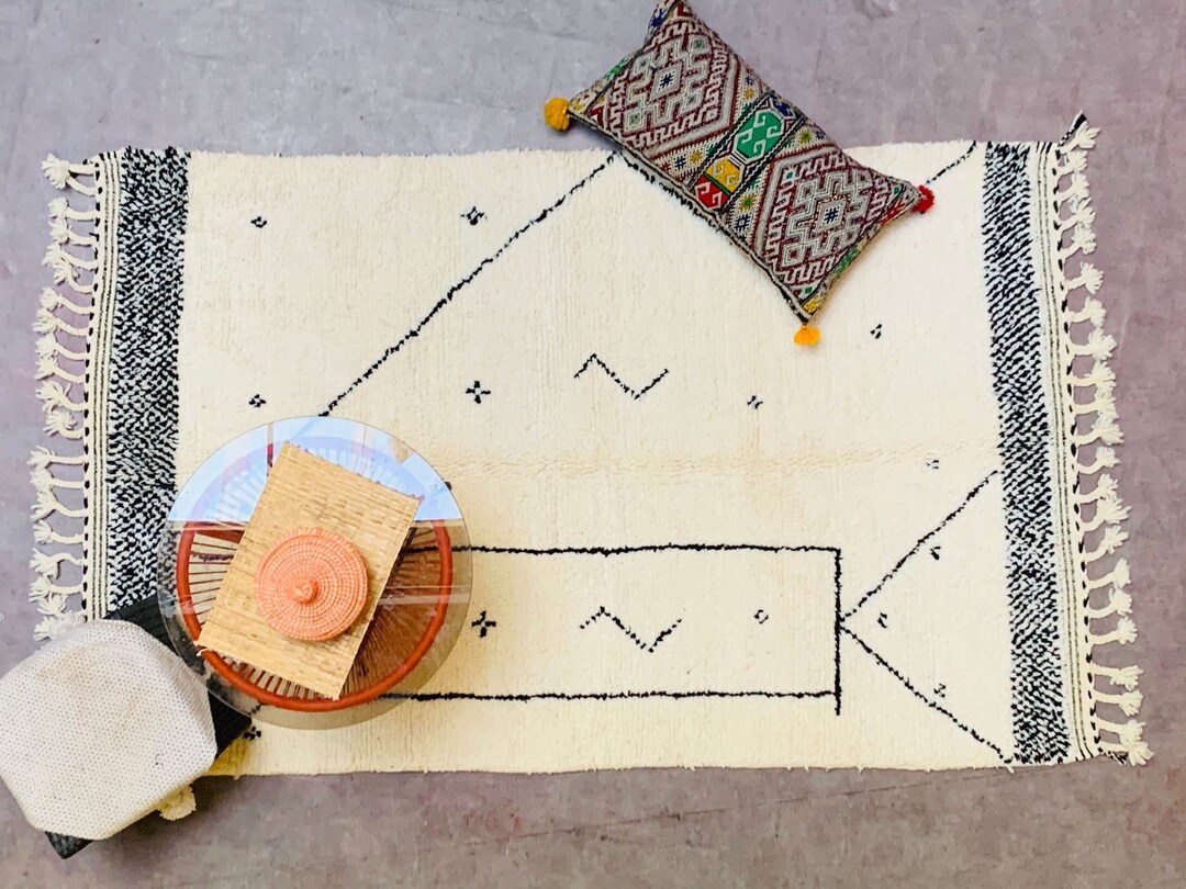 Modern Ben Ourain Carpet 5x8 Moroccan Rug Berber Carpet - Etsy
