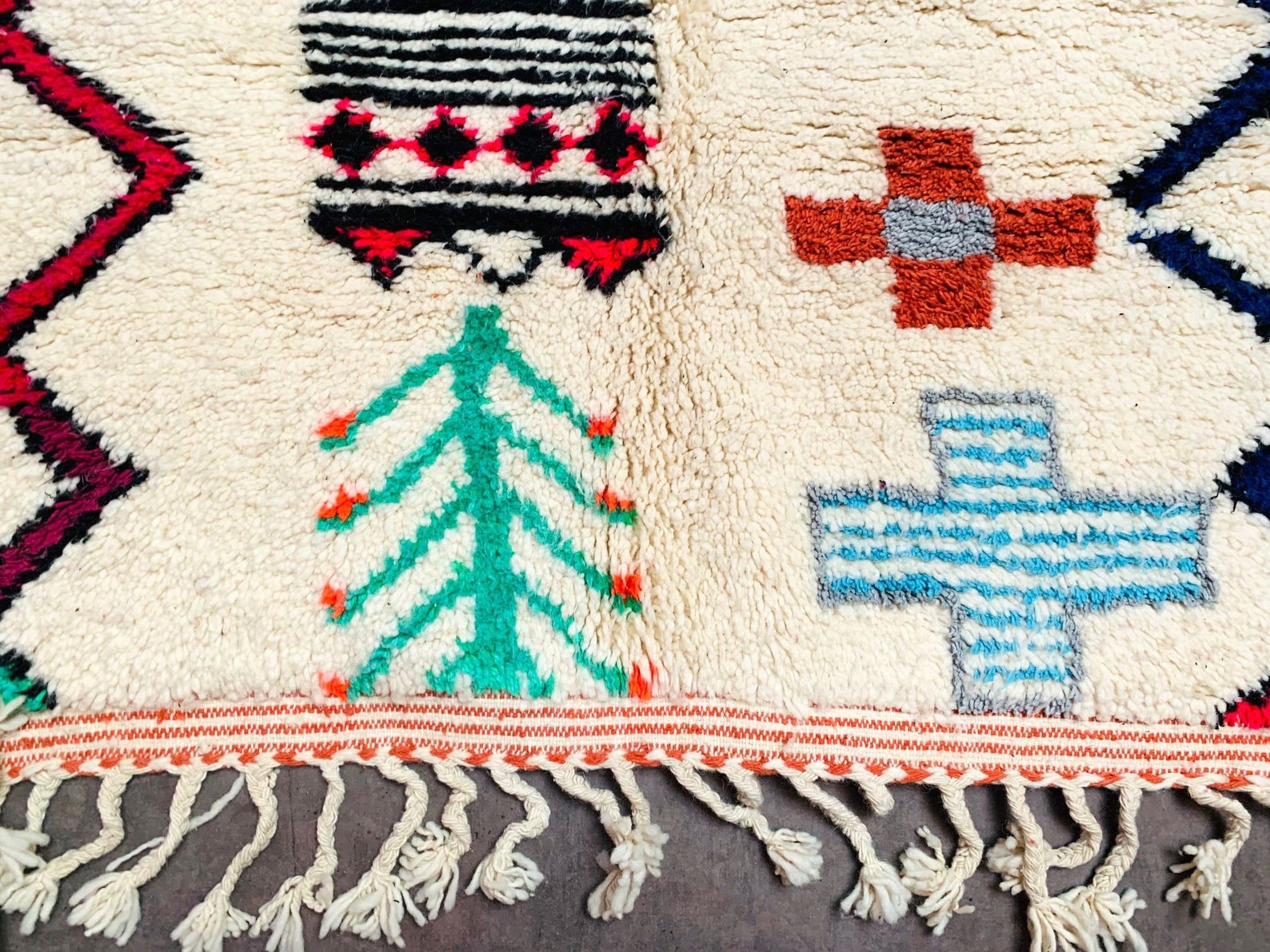 Authentic Berber Morocco Rug 4x8 Wool Beni Ourain Hand | Etsy