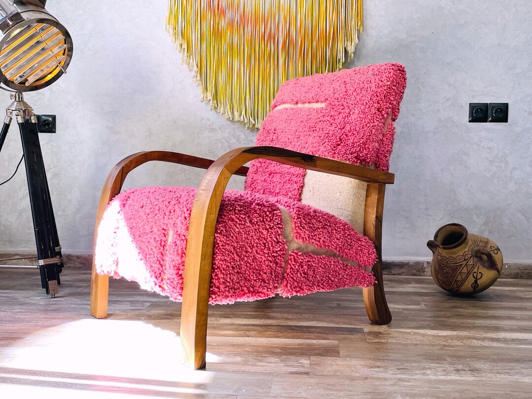 Moroccan Lounge Chair - Handcrafted Moroccan Colors - Mid-century ...