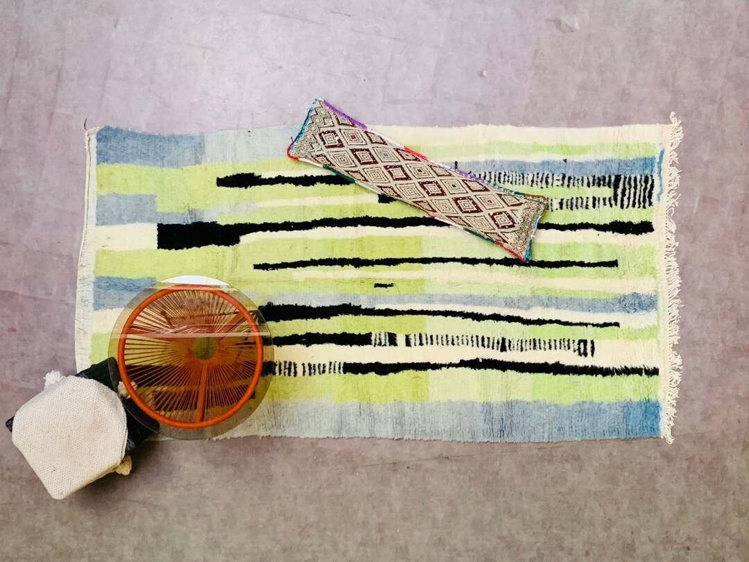 Special Designed Ben Ourain Rug 5x8 SOFT Moroccan Rug Berber Carpet 100 ...