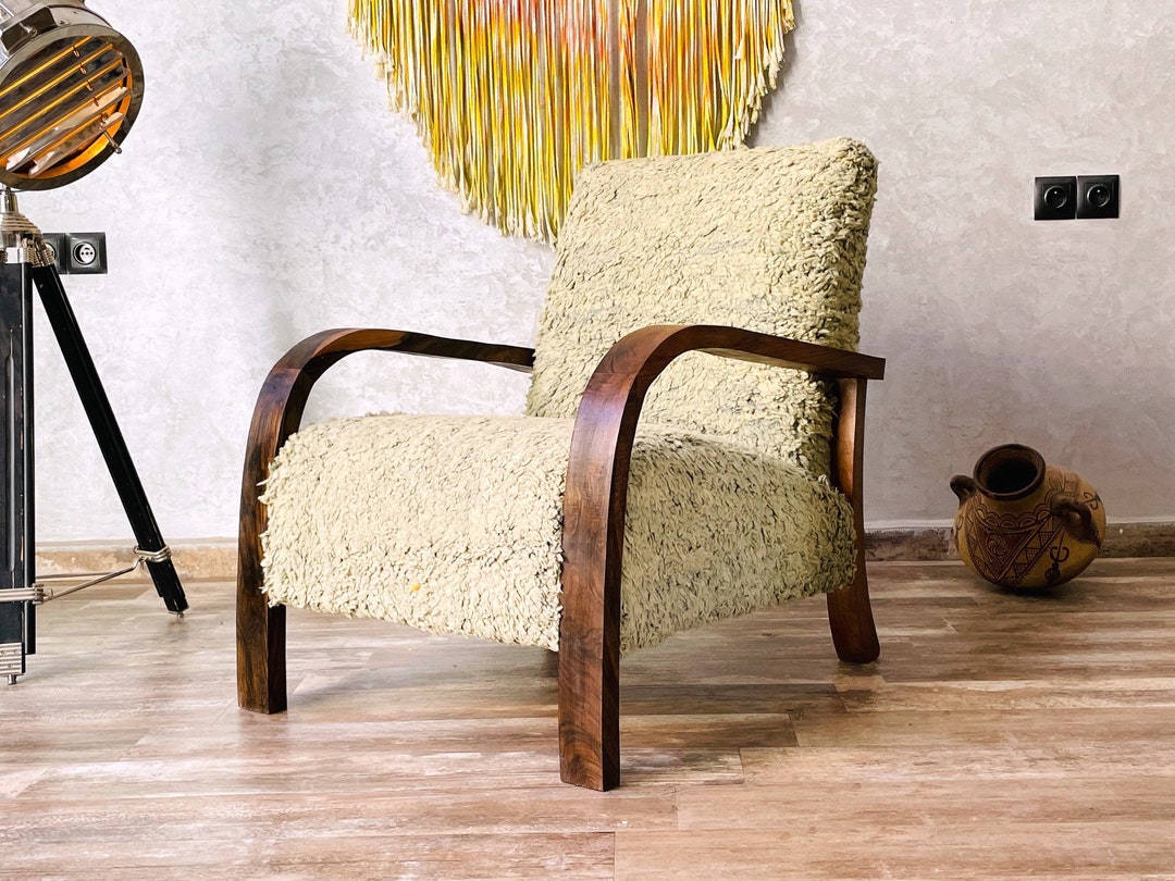 Moroccan Lounge Chair - Handcrafted Moroccan Colors - Mid-century ...