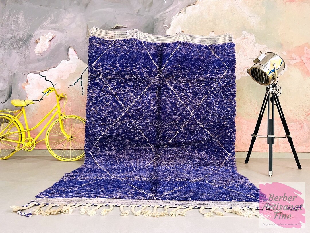 Purple Moroccan Rug 6x9 Original Beni Ourain Rug Morocco Handmade North ...