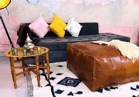 Large square ottoman pouf store