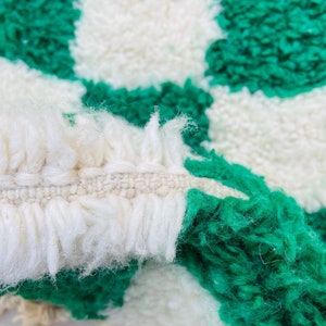 CUSTOM Large Moroccan Green Checkered Area Rug - Beni Ourain Rug ...