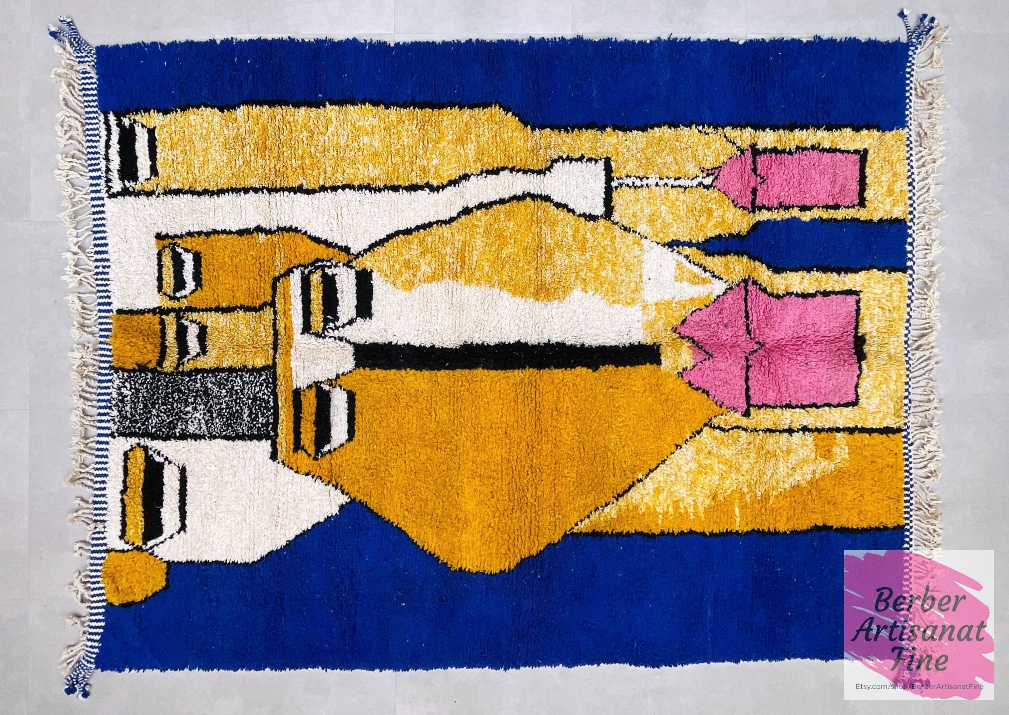 Modern Ben ourain carpet 8.3 ft x 11.1 ft Moroccan rug | Etsy