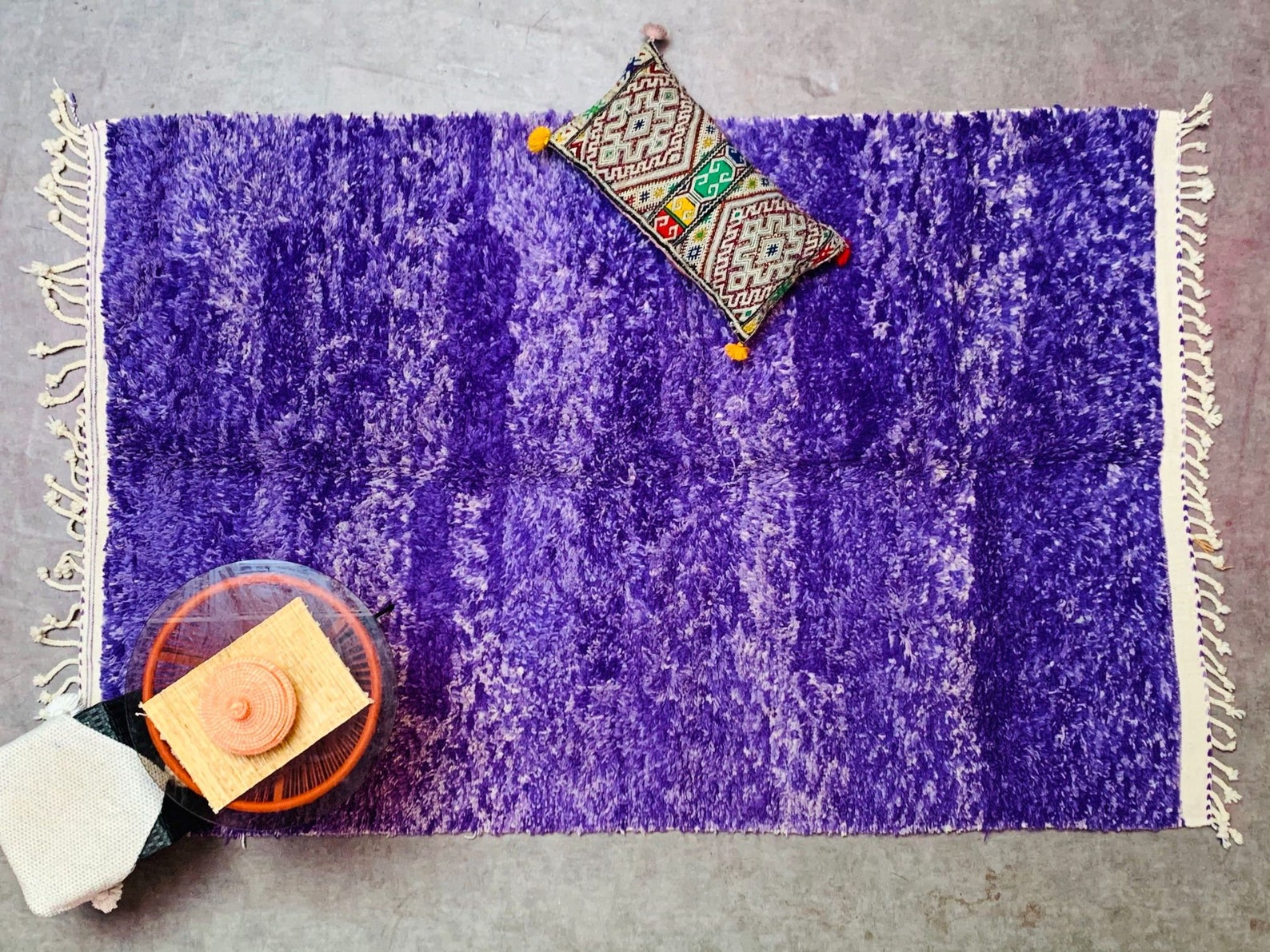 Purple moroccan rug 6x10 Original beni ourain rug Morocco | Etsy